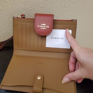 Coach | Bags | Coach Tech Wallet In Signature Canvas With Wild ...